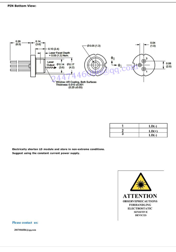 JDSU 850nm1W 1000mW HLD850-1W-LD IR laser diode – Beeg